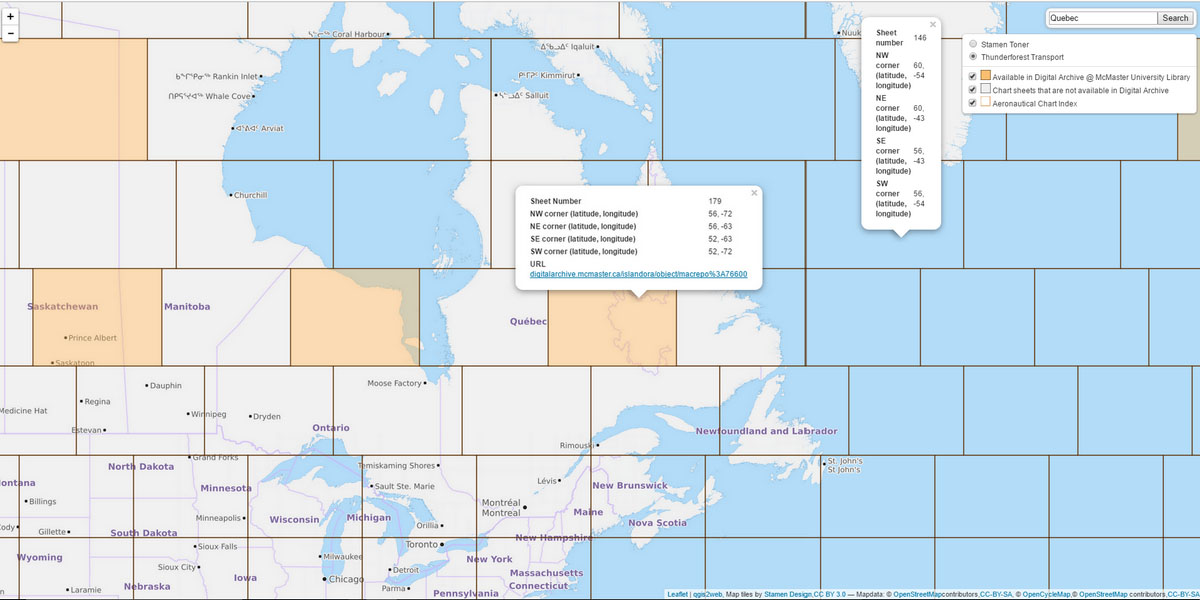 McMaster University's Aeronautical Charts Index